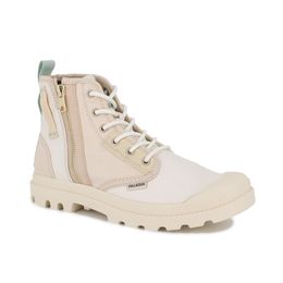 Palladium Damen Schn&uuml;rboots "PAMPA DETROIT ZIP SU", Gr. 42, beige, Textil, Schuhe, Schn&uuml;rstiefel, Schn&uuml;rstiefelette aus Canvas mit Rei&szlig;verschluss