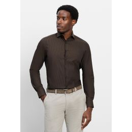 OLYMP Herren Businesshemd "OLYMP Level Five, Body Fit, Royal Kent", braun, Gr. 39, 97% Baumwolle, 3% Elastolefin, Hemden