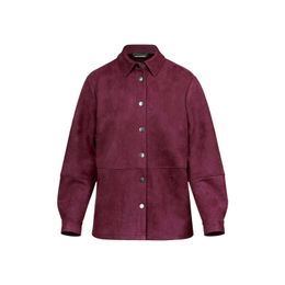 GOLDNER Damen Kurzjacke "Hemdjacke in Veloursleder-Optik", lila, Gr. 54, Obermaterial: 95% Polyester PES. 5% Elasthan EL., Jacken, seitliche