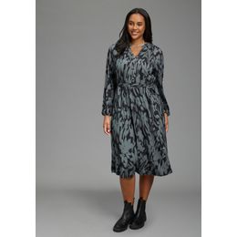 Damen Jerseykleid "Gro&szlig;e Gr&ouml;&szlig;en", grau, Gr. 56, LAURA SCOTT CURVE, gemustert, Jersey, Obermaterial: 95% Viskose, 5% Elasthan, Kleider, wadenlang,