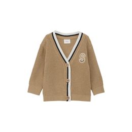 s.Oliver Strickjacke M&auml;dchen Gr&ouml;&szlig;e 86 beigemeliert / schwarz / wei&szlig;