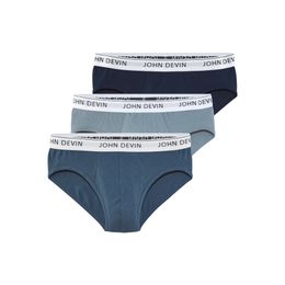 John Devin Herren Slip, Gr. XL, blau, Doppelripp, Obermaterial: 57% Baumwolle, 38% Polyester, 5% Elasthan, unifarben mit Farbeinsatz, Unterhosen, aus