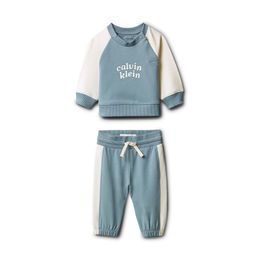 Calvin Klein Jeans Jogginganzug Jungen Gr&ouml;&szlig;e 92 rauchblau / wei&szlig;
