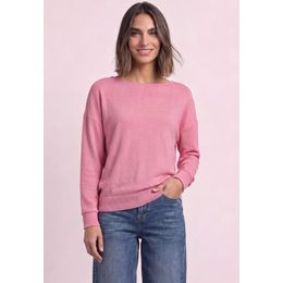 Street One Damen Langarmshirt, rosa, Gr. 36, unifarben, Stoff, 80% Viskose, 15% Polyester, 5% Elasthan, Shirts, in Unifarbe