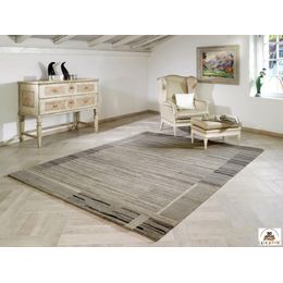Wollteppich, B:70cm H:6mm L:140cm, grau, OCI DIE TEPPICHMARKE, Viskose, Wolle, Wohnzimmer, Teppiche, "Savana Kite", handgekn&uuml;pft, reine Wolle,
