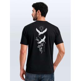 Neverless Shirt 'Kranich' Herren Gr&ouml;&szlig;e M schwarz