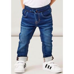 name it Jungen Schlupfjeans "NMMRYAN SLIM SWE JEANS 2472-TH NOOS", blau, Gr. 110, leichte Abriebeffekte, Denim/Jeans, Obermaterial: 70% Baumwolle,