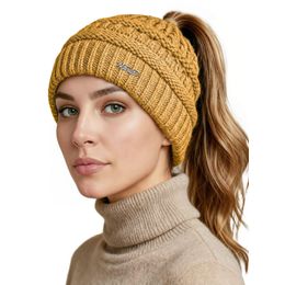 Neverless M&uuml;tze '36928' Damen Gr&ouml;&szlig;e 54/64 gelb