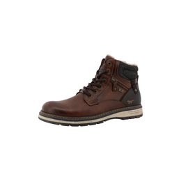 Mustang Schn&uuml;rboots Herren Gr&ouml;&szlig;e 40 cognac / dunkelbraun / schwarzmeliert