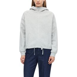 s.Oliver Damen Sweatjacke, grau, Gr. 44, meliert, Sweatware, Obermaterial: 80% Baumwolle, 20% Polyester, Sweatjacken