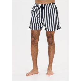 NOU Herren Badeshorts "Leandro", schwarz-wei&szlig;, Gr. XXXL, gestreift, 100% Polyester, Badehosen, mit breiten Streifen