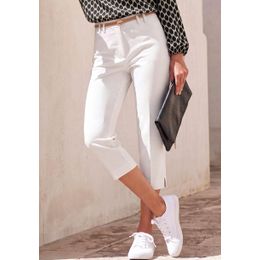 Lascana Damen Caprihose "aus Stretchware", wei&szlig;, Gr. 40, unifarben, Stoff, Obermaterial: 71% Polyester, 25% Viskose, 4% Elasthan, Hosen