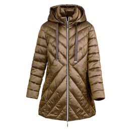GOLDNER Damen Kurzjacke "Kurzgr&ouml;&szlig;e Kurzmantel mit Kapuze und Stehkragen", braun, Gr. 20, Obermaterial: 100% Polyamid PA., Jacken, Taschen an der