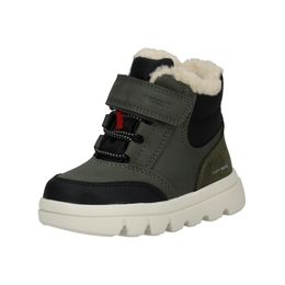 Geox M&auml;dchen Schn&uuml;rstiefelette "Geox Stiefelette Leder/Textil", Gr. 21, gr&uuml;n, Leder, Textil, Schuhe