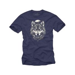 Makaya Shirt 'Wolf' Herren Gr&ouml;&szlig;e M blau
