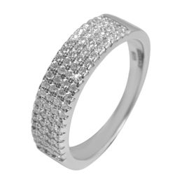 Akzent Ring '"Chimalis" aus 925 Sterlingsilber, rhodiniert, langlebig' Damen Gr&ouml;&szlig;e 58 silber