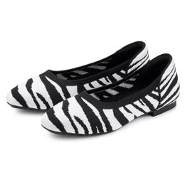 Lascana Damen Ballerina, Gr. 37, schwarz-wei&szlig;, Obermaterial: 100% Textilmaterial. Decksohle: 100% Textilmaterial. Futter: 100% Textilmaterial.