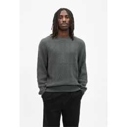 Cleptomanicx Herren Strickpullover "Criss Cross", grau, Gr. L, unifarben, 22% Polyamid, 28% Polyester, 50% Viskose, Pullover, mit zeitlosem Design