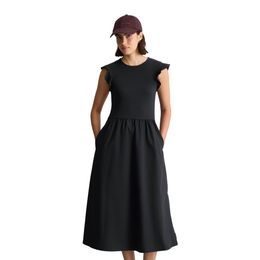 Marc O'Polo Damen Jerseykleid "mit Baumwoll-Popelinerock", schwarz, Gr. XS, MARC O'POLO DENIM, unifarben, Obermaterial: 96% Baumwolle, 4% Elasthan, Kleider