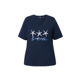 Ulla Popken T-Shirt Damen Gr&ouml;&szlig;e 9XL/10XL marine / hellblau / wei&szlig;