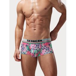 Seobean Boxershorts 'Tropical Leaves Cherry' Herren Gr&ouml;&szlig;e XL pink