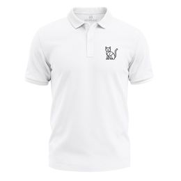 Neverless Shirt 'Cat Polygon' Herren Gr&ouml;&szlig;e 4XL wei&szlig;