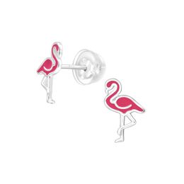 Maxte Ohrringe 'Premium Kinder-Ohrstecker Flamingo aus Sterling Silber mit Epoxidharz' Damen Gr&ouml;&szlig;e 10mm rosa