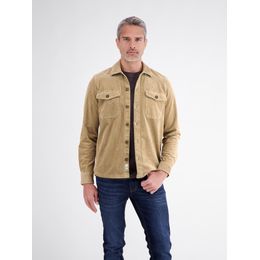 Lerros Herren Langarmhemd "Maskulines Herrenhemd aus Cord mit Stretchanteil"gravel beige, Gr. S, 98% Baumwolle, 2% Elasthan, Hemden