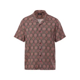 Men Plus Button Up Shirt male size 4XL Bordeaux / Pastel red / Black