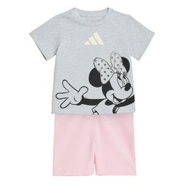 adidas Sportswear Sportanzug 'Disney Minnie Maus' Jungen Gr&ouml;&szlig;e 98 graumeliert / rosa / schwarz / silber