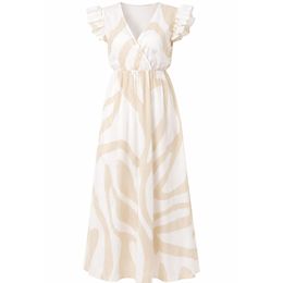 Elara Kleid Damen Gr&ouml;&szlig;e 36 beige / wei&szlig; Sommerkleid