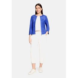 Betty Barclay Damen Jackenblazer "Damen mit Rei&szlig;verschluss"adria blau, Gr. 42, Samt, Obermaterial: 92% Polyester, 8% Elasthan, Blazer