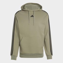 Herren Kapuzensweatshirt "ESSENTIALS 3-STREIFEN FRENCH TERRY HOODIE"silber pebble, schwarz, Gr. M, adidas Sportswear, Obermaterial: 100% Baumwolle,