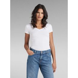G-Star Raw G-STAR Damen T-Shirt "Base V-Neck Cap Top"wei&szlig;, Gr. XXXS, Obermaterial: 95% Baumwolle, 5% Elasthan, Shirts