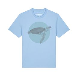 Watapparel T-Shirt ' Meeresschildkr&ouml;te ' Herren Gr&ouml;&szlig;e XL hellblau / mischfarben