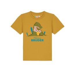 Watabout.kids T-Shirt 'Krokodil Kleiner Bruder' Jungen Gr&ouml;&szlig;e 134/146 senf / gr&uuml;n / rot / wei&szlig;