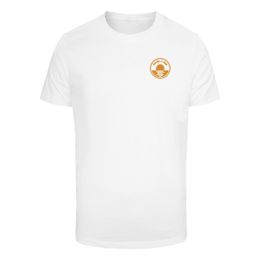 MisterTee Herren T-Shirt "MisterTee Herren Beach Paradise Tee"wei&szlig;, Gr. XS, bedruckt, 100% Baumwolle, Shirts