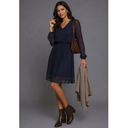 Laura Scott Damen Meshkleid, blau, Gr. 48, transparent, unifarben, Mesh, Obermaterial: 95% Polyester, 5% Elasthan. Futter: 100% Polyester, Kleider,