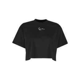 Karl Kani Damen T-Shirt "Karl Kani Karl Kani Small Signature Essential Crop Tee", schwarz, Gr. L, bedruckt, 100% Baumwolle, Shirts