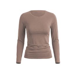 Nina von C. Damen Unterhemd "Langarm Shirt Seide&Modal", Gr. 44, beige, Modal-Seide, Obermaterial: 79% Modal CMD. 14% Seide silk. 7% Elasthan EL.,