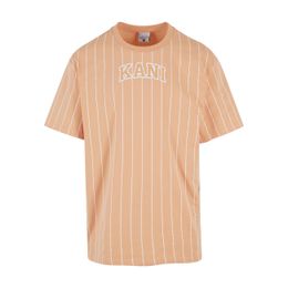 Karl Kani Herren T-Shirt "Karl Kani Herren KM241-025-2 Karl Kani Small Serif Pinstripe Tee", beige, Gr. M, gestreift, 100% Baumwolle, Shirts