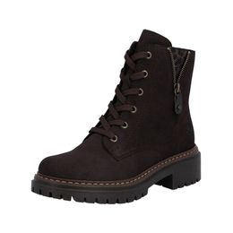 Rieker Damen Schn&uuml;rstiefelette "Rieker Stiefelette Lederimitat", Gr. 39nougat, Lederimitat, Schuhe