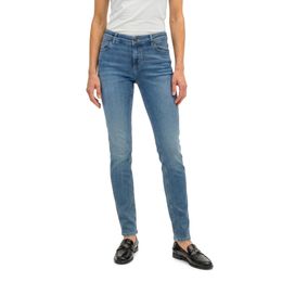 Marc O'Polo MARC O'POLO Damen Slim-fit-Jeans "aus Organic Cotton Stretch", blau, Gr. 33, unifarben, Obermaterial: 98% Baumwolle, 2% Elasthan. Futter: 65%