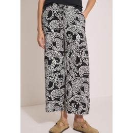 Cecil Damen 7/8-Hose, schwarz-wei&szlig;, Gr. XL, gemustert, Stoff, 100% Viskose, Hosen, in 7/8-L&auml;nge