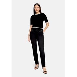 Betty Barclay Damen Boyfriend-Jeans "Damen mit Nieten", schwarz, Basic, Gr. 36, Denim/Jeans, Obermaterial: 99% Baumwolle, 1% Elasthan, Jeans