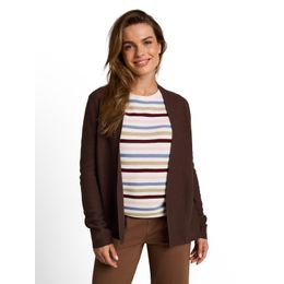 Tom Tailor Damen Cardigan, braun, Gr. XXXL, Strick, Obermaterial: 100% Baumwolle, Strickjacken, mit feiner Struktur