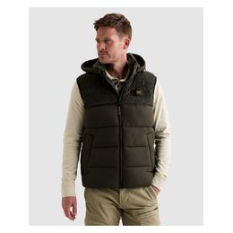 PME-Legend PME LEGEND Herren Cordweste, gr&uuml;n, Gr. S, Web, Obermaterial: 90% Polyester, 10% Polyamid, Westen, mit Besatz in Cord-Optik, mit Kapuze