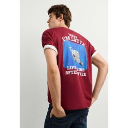 Pepe Jeans Herren Print-Shirt "print t-shirt CHARLIE TEE"ruby wine rot, Gr. XL, 100% Baumwolle, Shirts