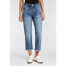 Herrlicher Damen Straight-Jeans "Breezy Cropped Denim", blau, Gr. 33, Denim/Jeans, Obermaterial: 98% Baumwolle, 2% Elasthan, Jeans, in 7/8-L&auml;nge,