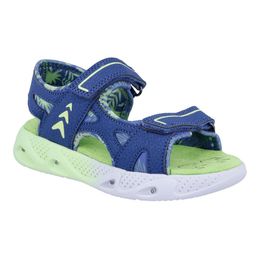 Richter M&auml;dchen Sandale "Star (Blinki)", Gr. 30, blau, Lederimitat, Textil, kontrastfarbene Details, Schuhe, Klettschuh, Blinkschuh, mit WMS,